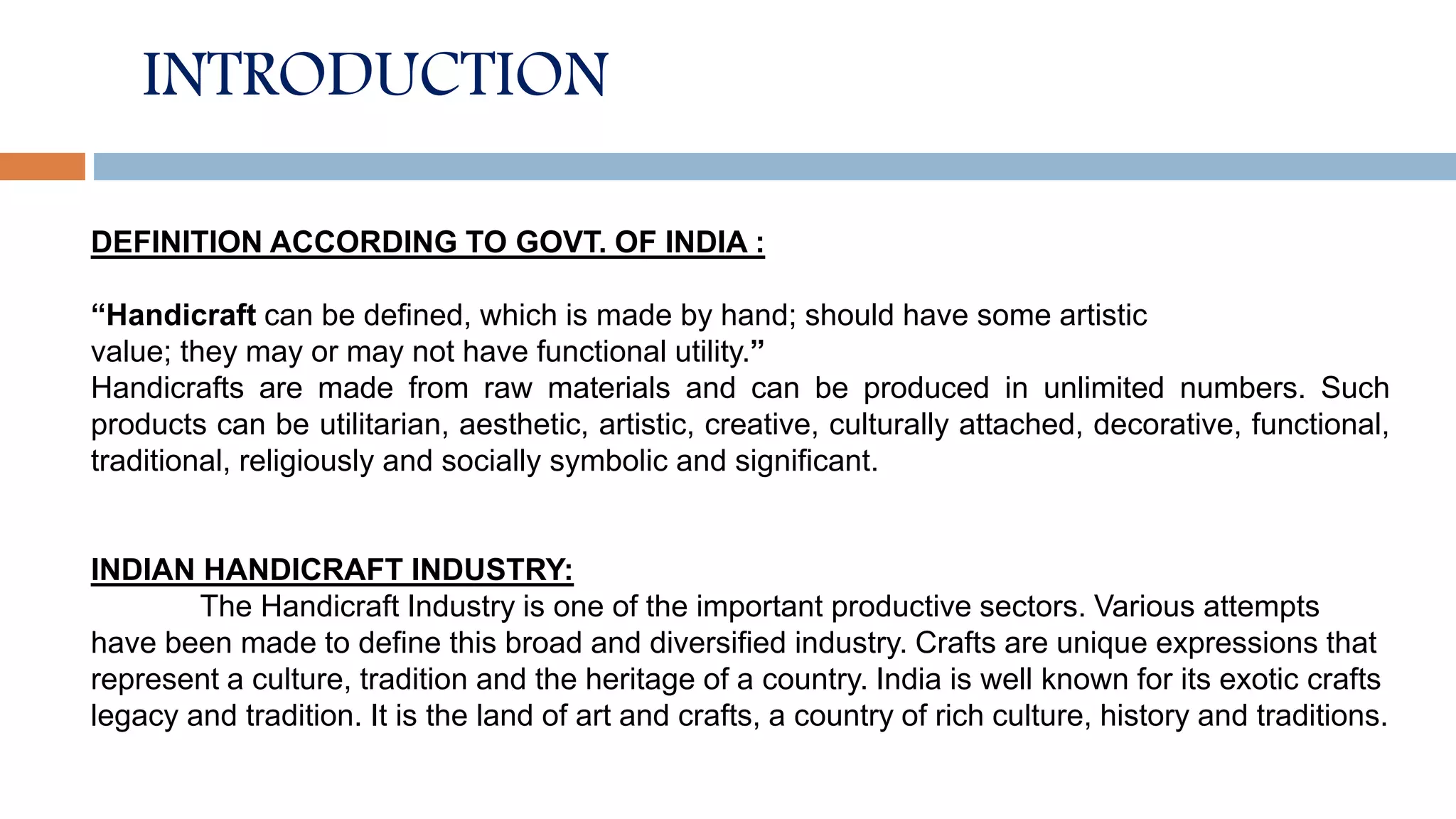 Trend analysis and problems & solutions of export of indian handicraft ...