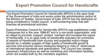 Trend analysis and problems & solutions of export of indian handicraft ...