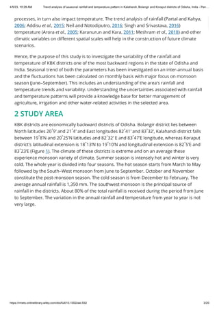 Trend analysis of seasonal rainfall and temperature pattern in Kalahandi, Bolangir and Koraput ...