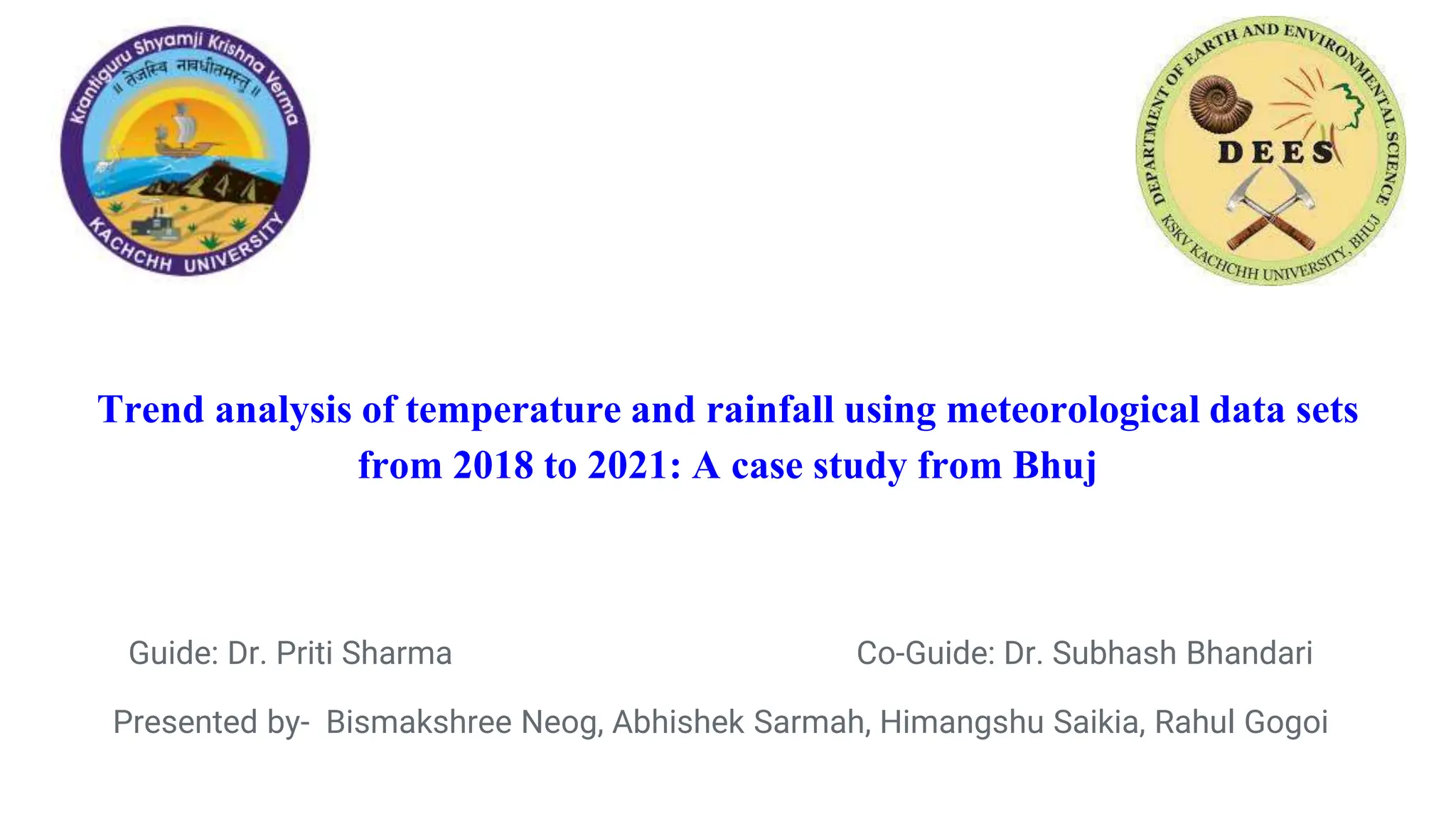 Trend analysis of temperature and rainfall using meteorological data ...