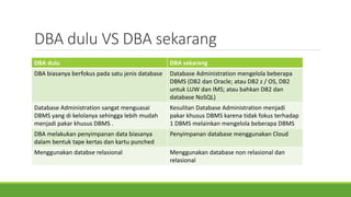 Trend in database administration, dbms enterprise scale | PPT