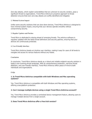 Trend Micro Antivirus.pdf | Operating Systems | Computer Software and ...