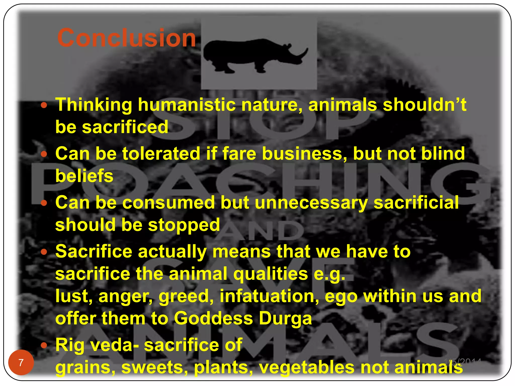 Trend of sacrificing animals | PPTX