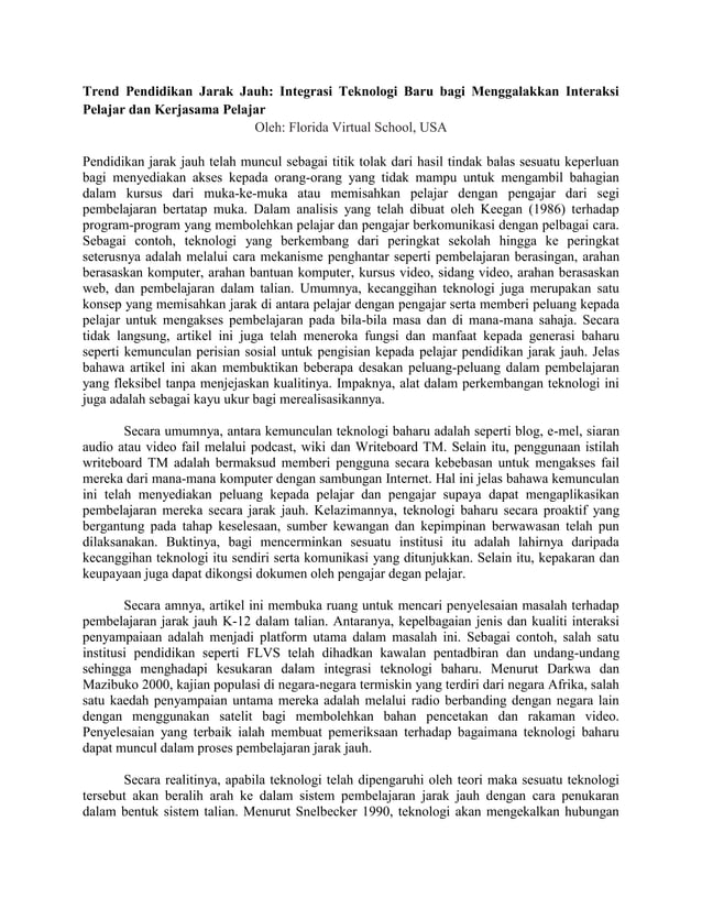 Trend pendidikan jarak jauh | PDF