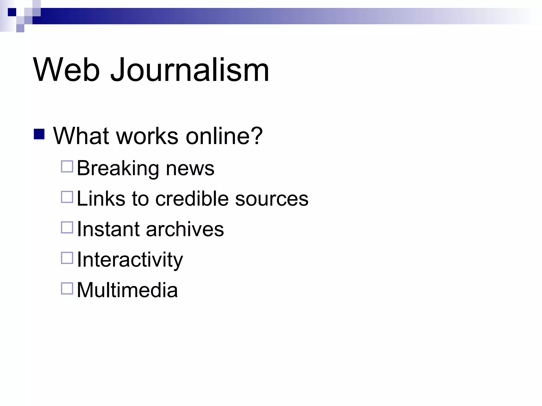 Trends in Online Journalism | PPT