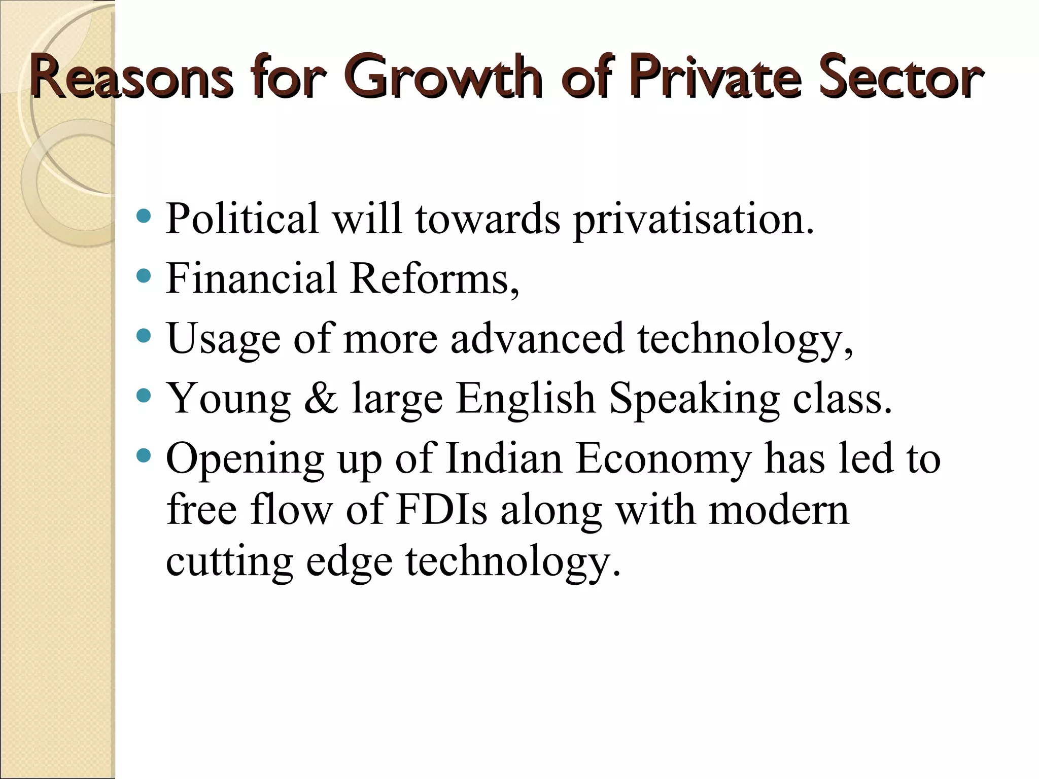 Trends in public and private sector in india | PPT
