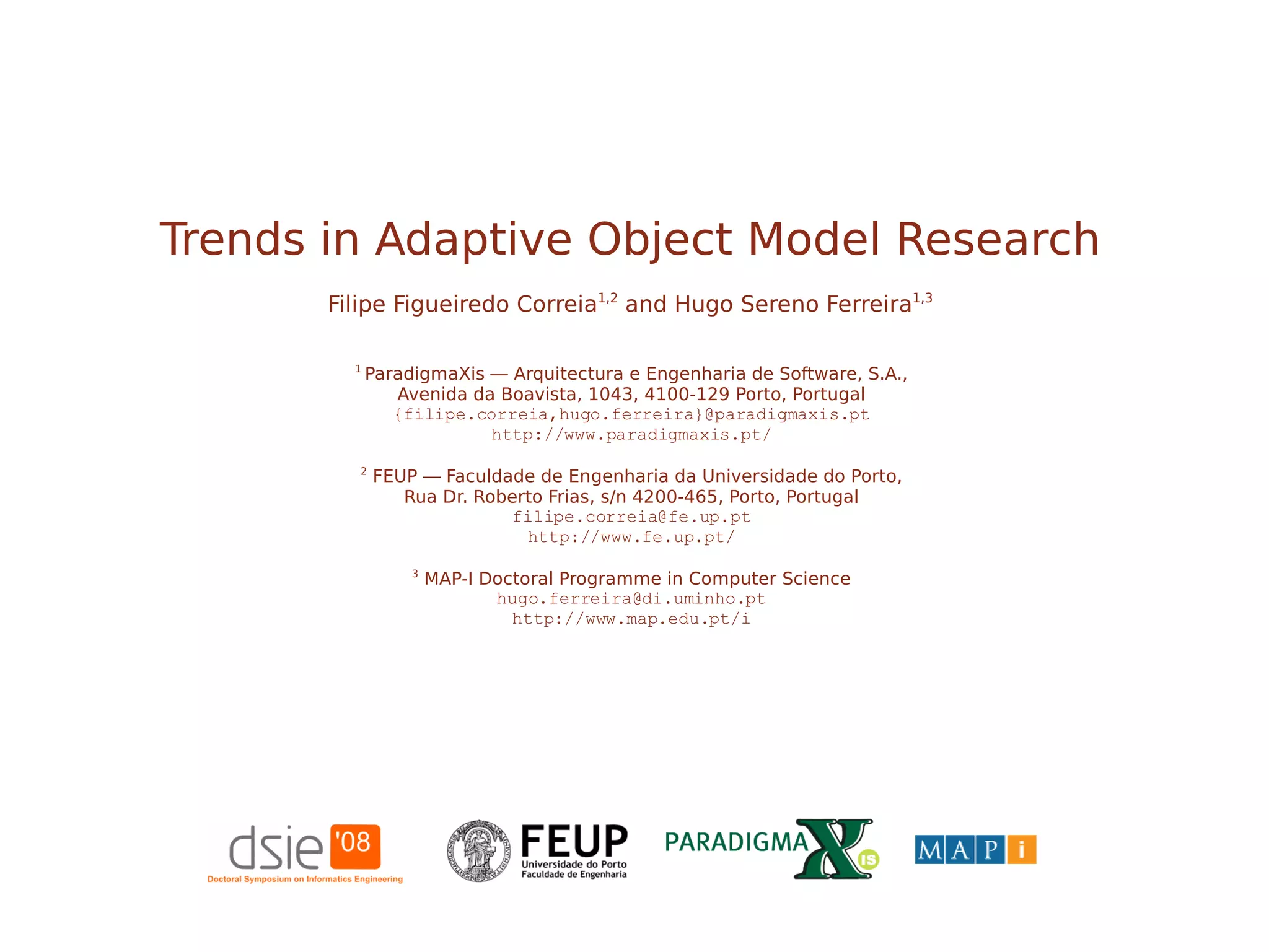 Trends On Adaptive Object Model Research Ppt
