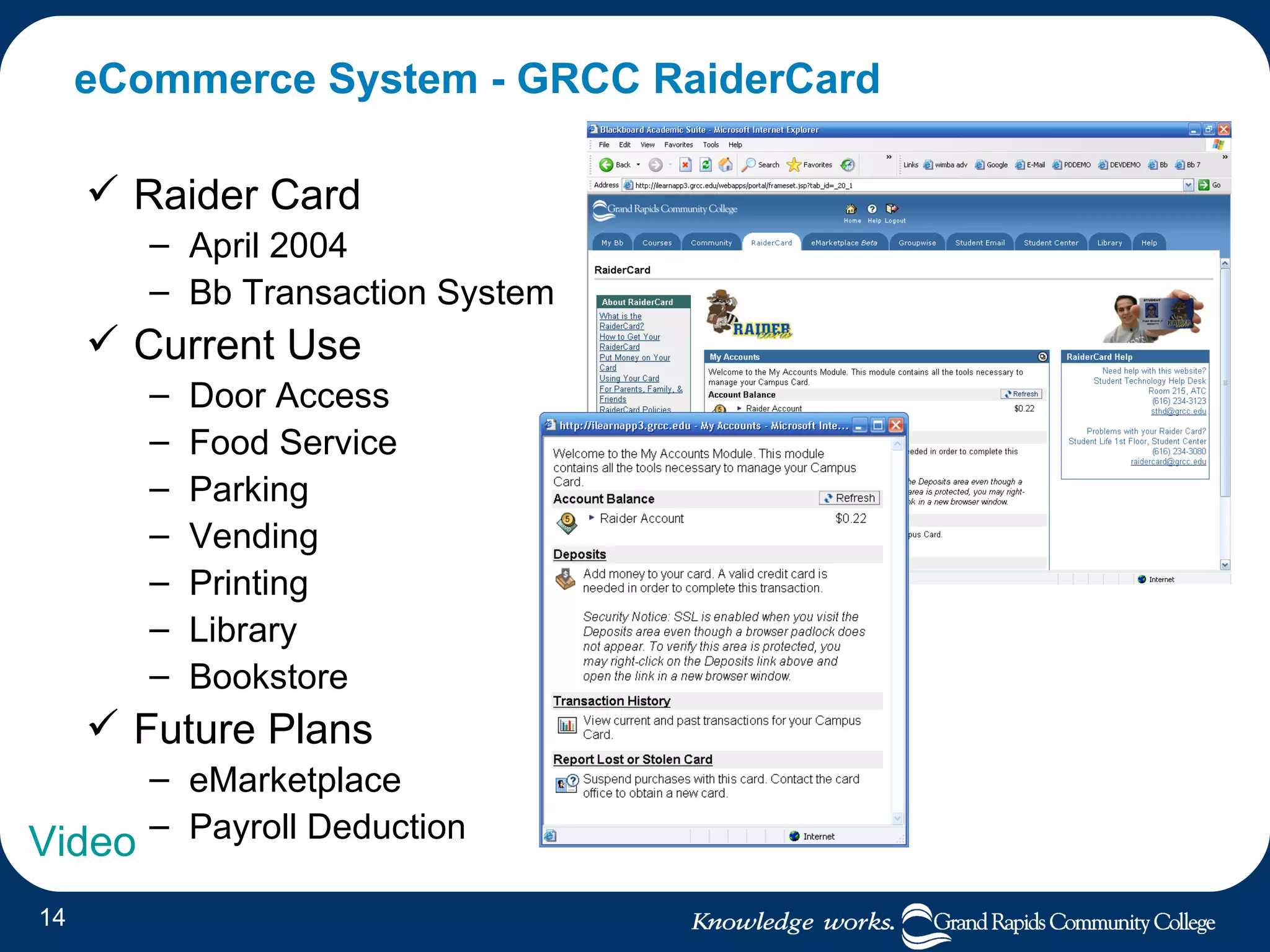 TRENDS Presentation - eLearning @ GRCC with Blackboard | PPT
