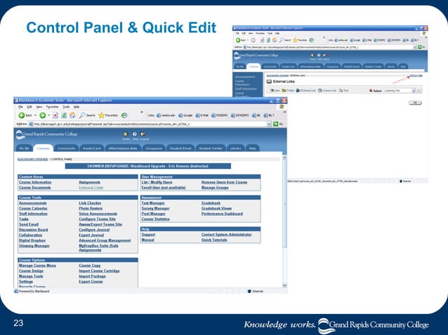 TRENDS Presentation - eLearning @ GRCC with Blackboard | PPT