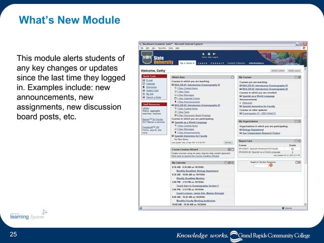 TRENDS Presentation - eLearning @ GRCC with Blackboard | PPT