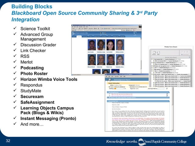 TRENDS Presentation - eLearning @ GRCC with Blackboard | PPT