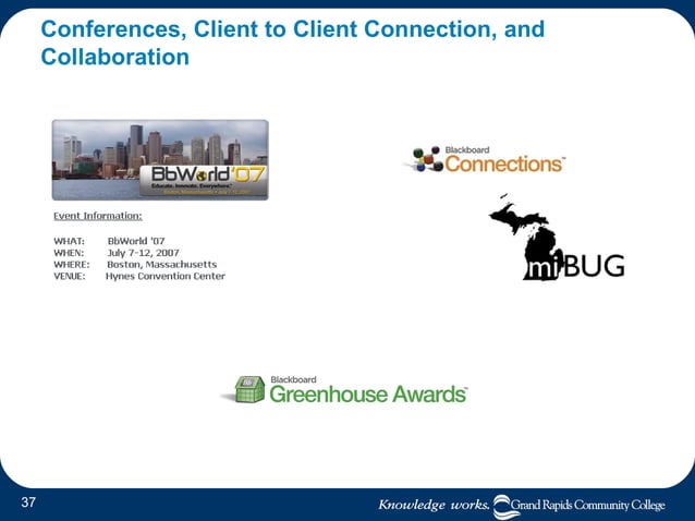 TRENDS Presentation - eLearning @ GRCC with Blackboard | PPT