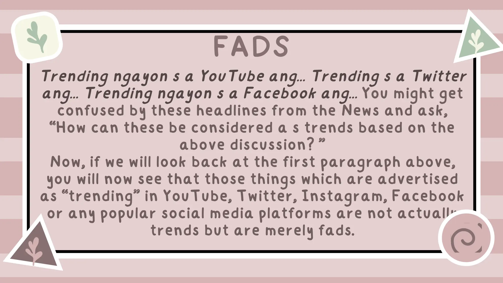 Trends-Vs.-Fads g12 trends and fads humss | PPTX