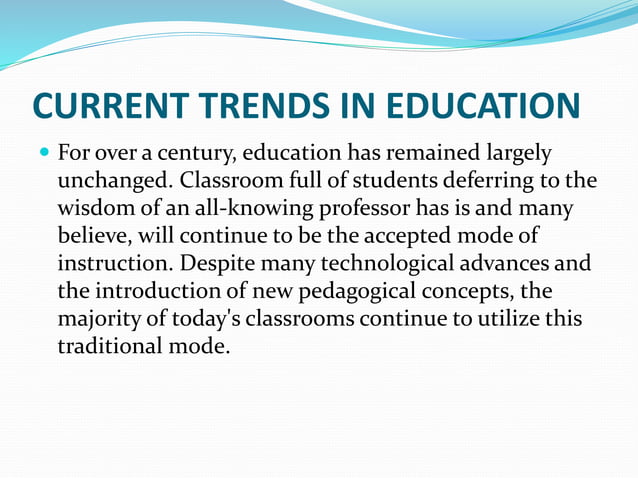 Trends and issues in education | PPTX