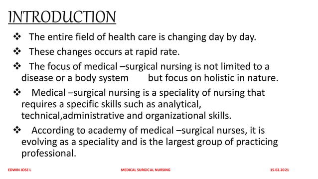 Trends and issues in medical surgical nursing | PPTX | Healthcare Industry | Industries