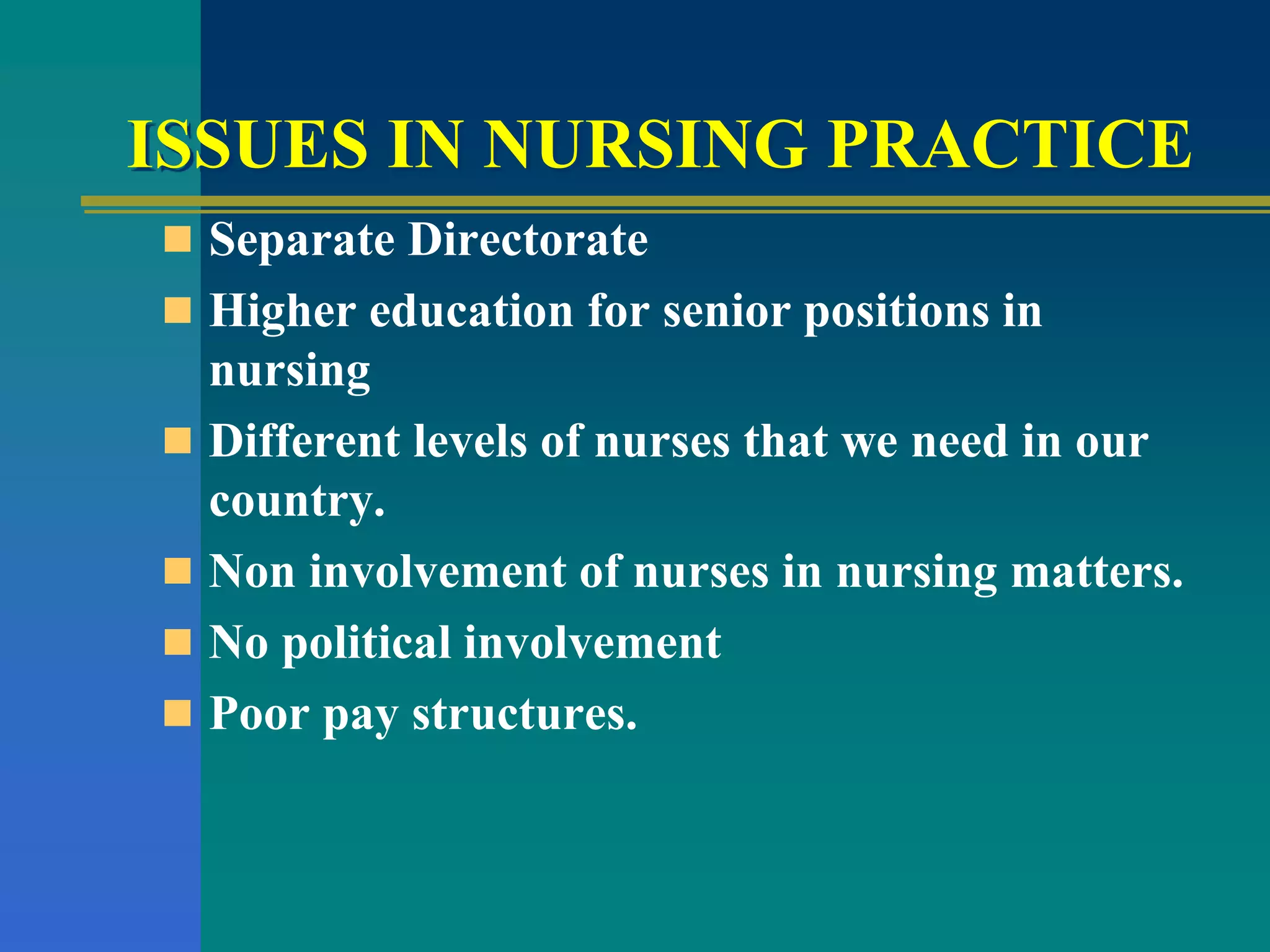 Trends and issues in nursing | PPSX