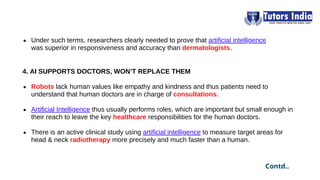 Trends and issues of artificial intelligence in medical application tutors india | PDF ...