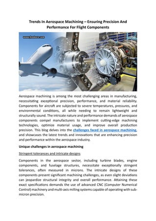 Trends In Aerospace Machining – Ensuring Precision And Performance For ...
