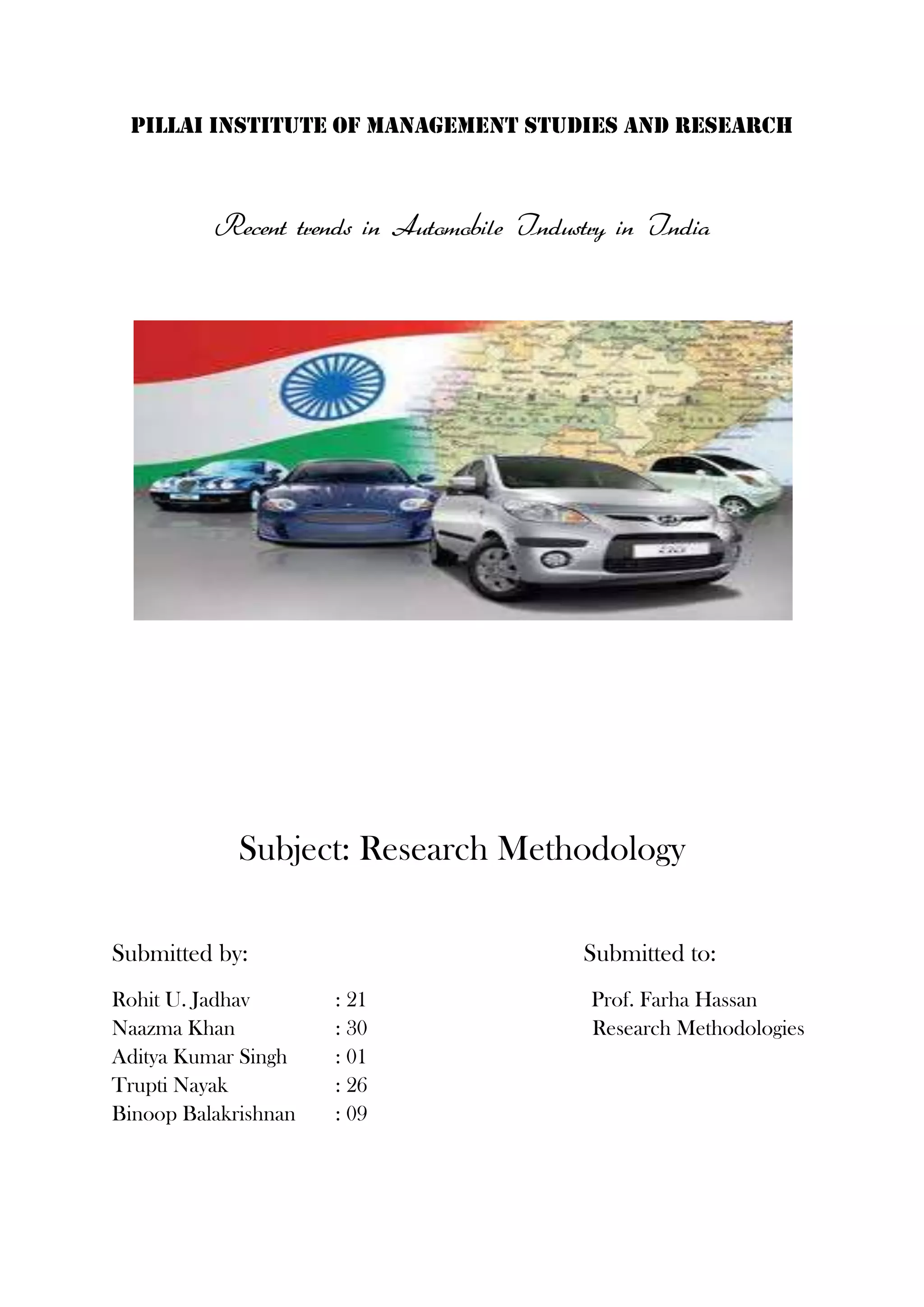 Trends in Automobile Industry in India | DOCX