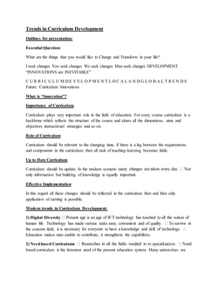 Trends in curriculum development | DOCX