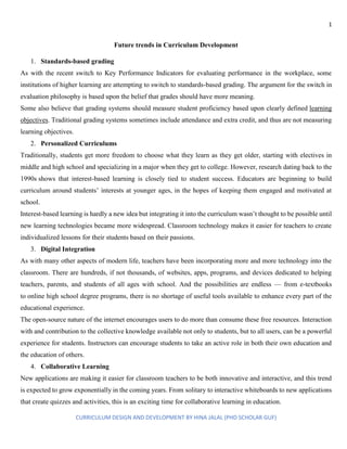 Trends in curriculum development | PDF