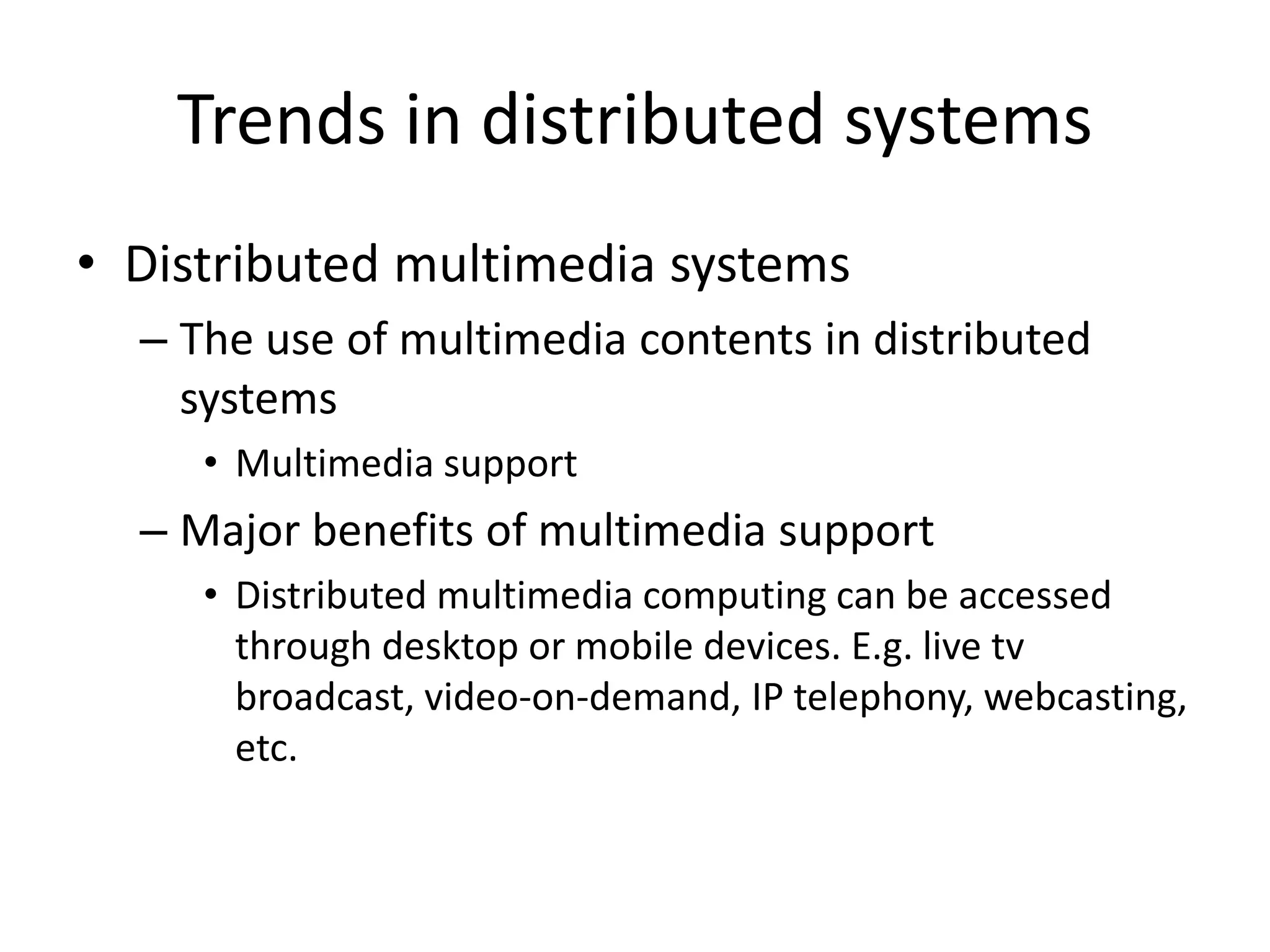 Trends in distributed systems | PPTX
