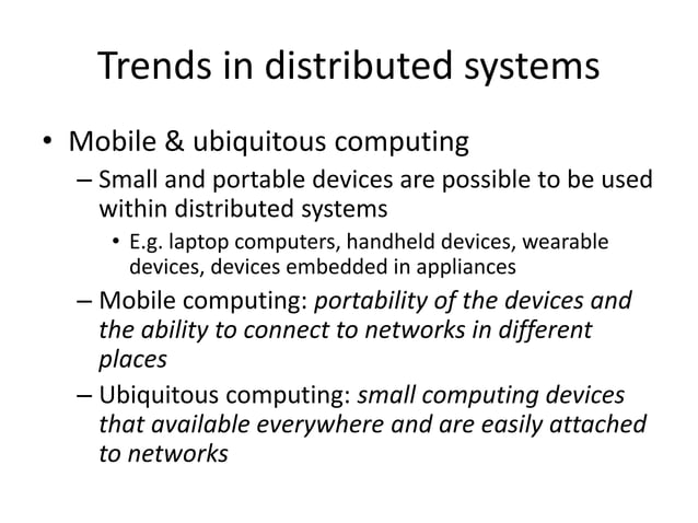Trends in distributed systems | PPTX | Computer Networking | Computing