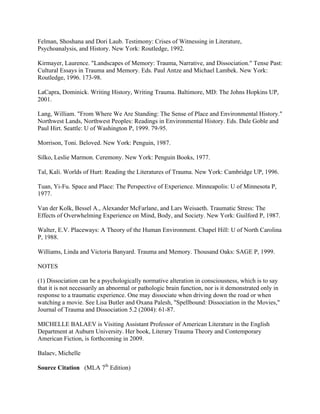 Trends in literary trauma theory | PDF