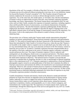 Trends in literary trauma theory | PDF
