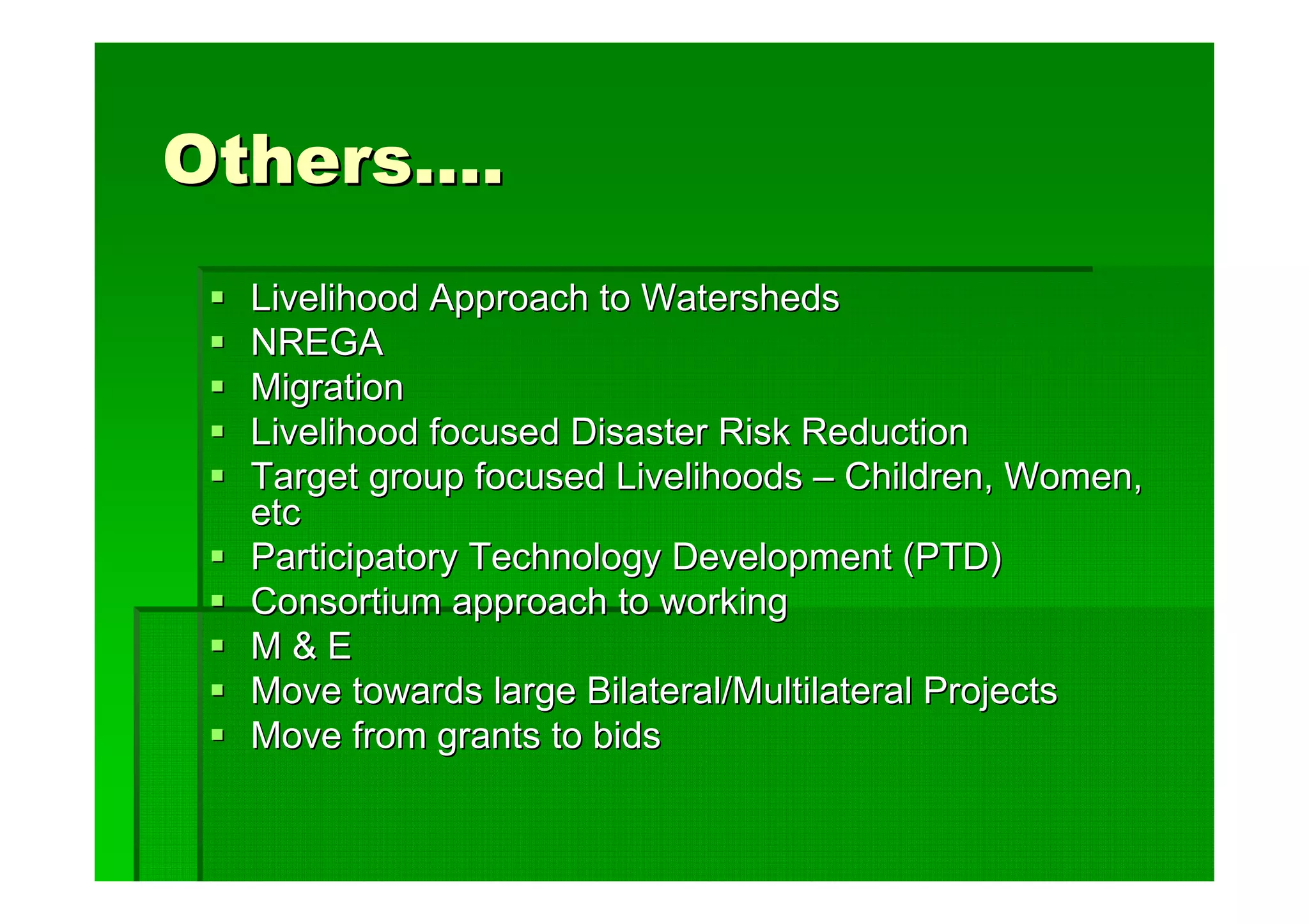 Trends in Livelihood Promotion 151007 | PDF | Non-Profit Organizations ...