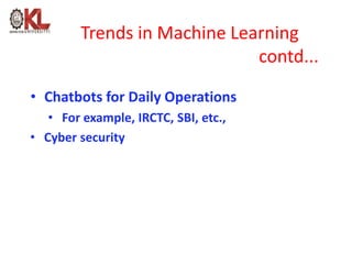 Trends in machine learning (1) | PPTX