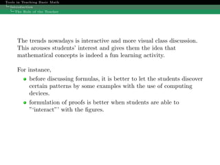 Trends In Math Teaching | PDF