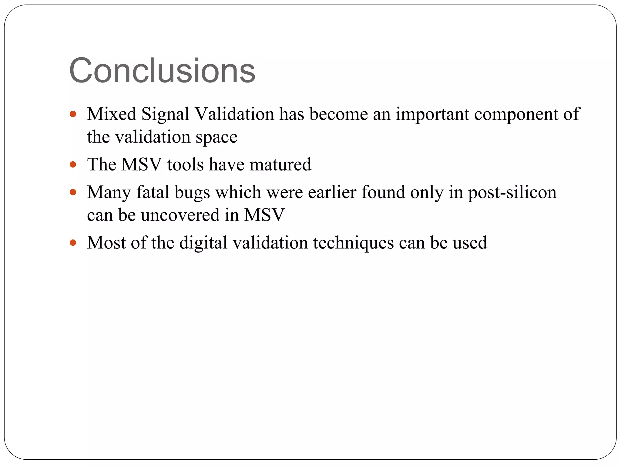 Trends in Mixed Signal Validation | PDF