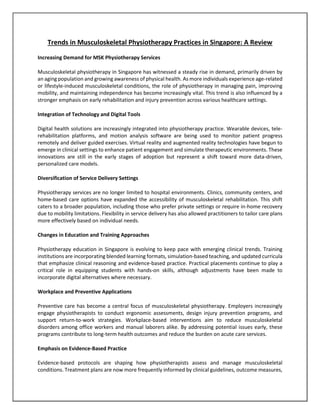 Trends in Musculoskeletal Physiotherapy Practices in Singapore: A ...