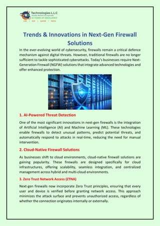 Trends & Innovations in Next-Gen Firewall Solutions | PDF