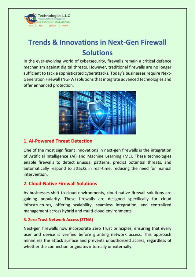 Trends & Innovations in Next-Gen Firewall Solutions | PDF