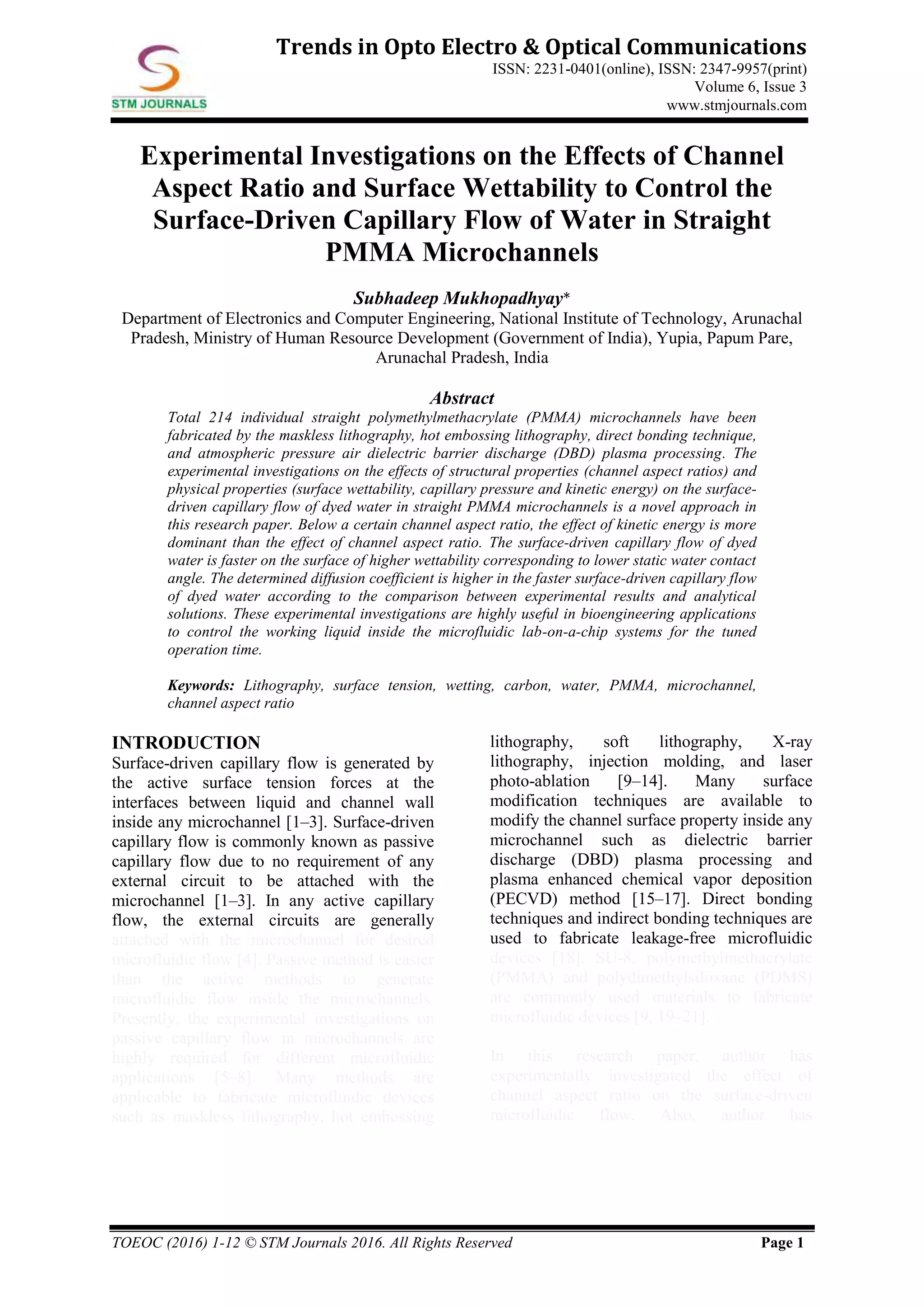 Trends in Opto Electro & Optical Communication vol 6 issue 3 | PDF