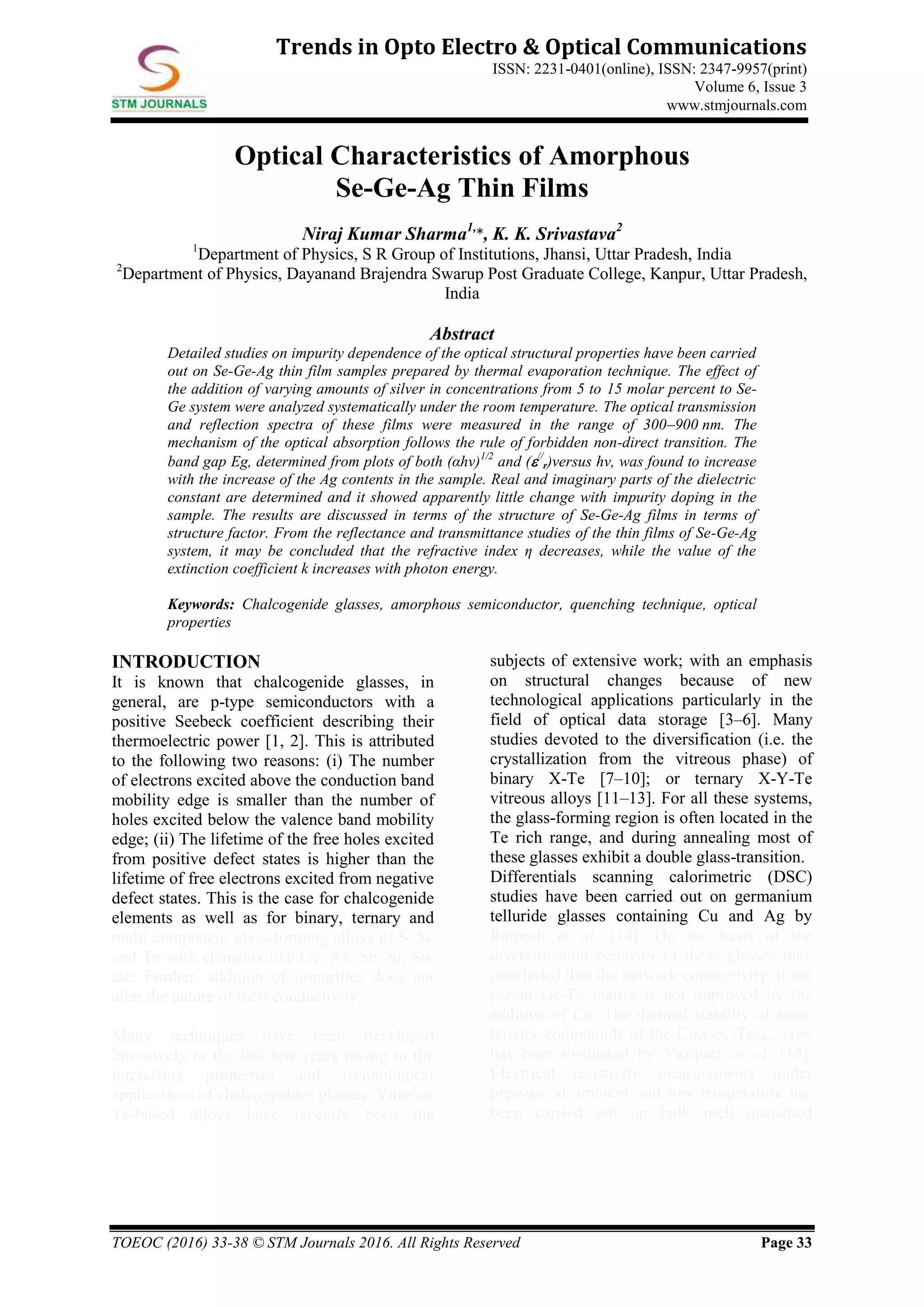 Trends in Opto Electro & Optical Communication vol 6 issue 3 | PDF