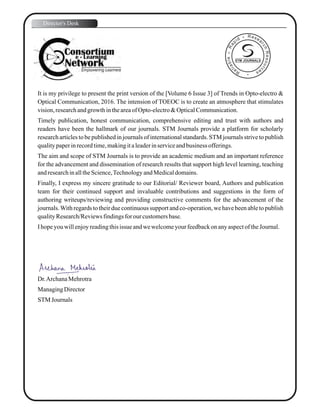 Trends in Opto Electro & Optical Communication vol 6 issue 3 | PDF