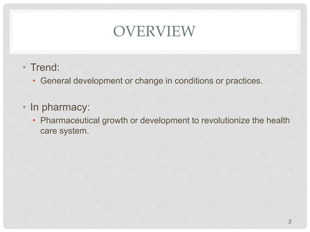 Trends in pharmaceutical industry | PPTX | Biotech and Biomedical ...