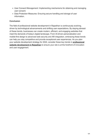 Trends in Professional Website Development in Rajasthan for 2024 | PDF