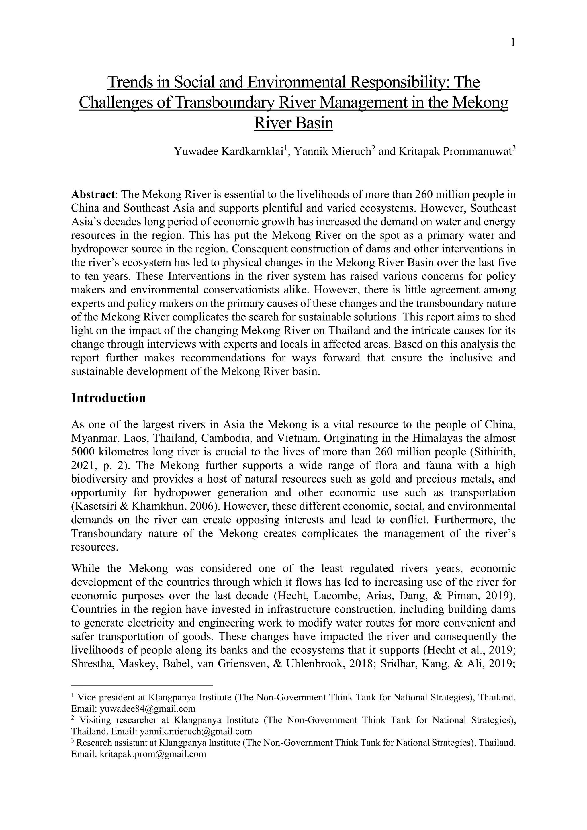 Trends in Social and Environmental Responsibility - The Challenges of ...