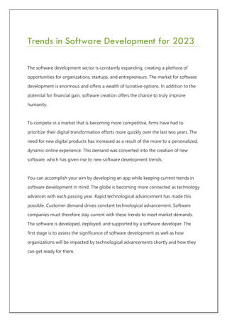 Trends in Software Development for 2023 | PDF