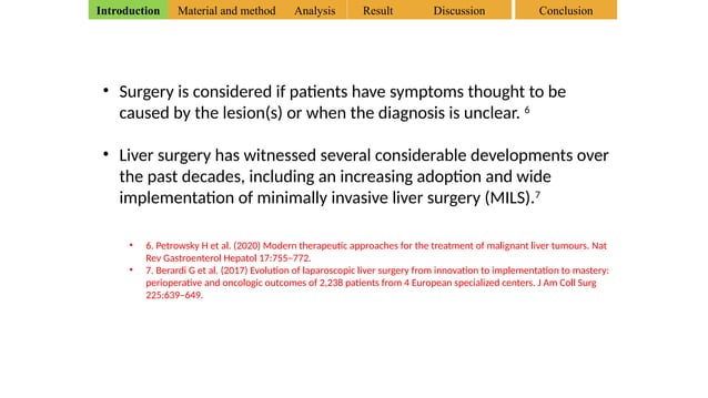 Trends of outcomes lap vs open in benign liver lesions.pptx