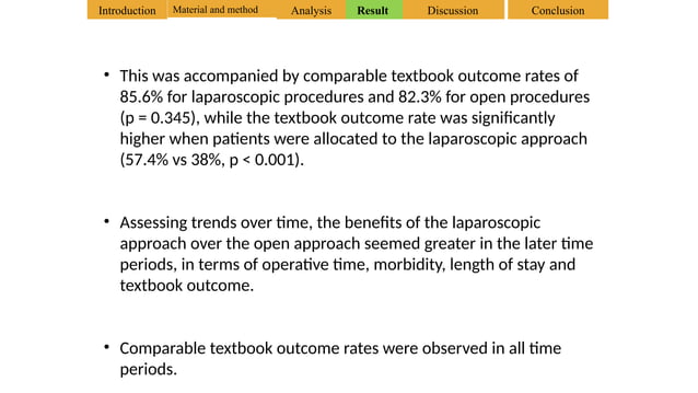 Trends of outcomes lap vs open in benign liver lesions.pptx