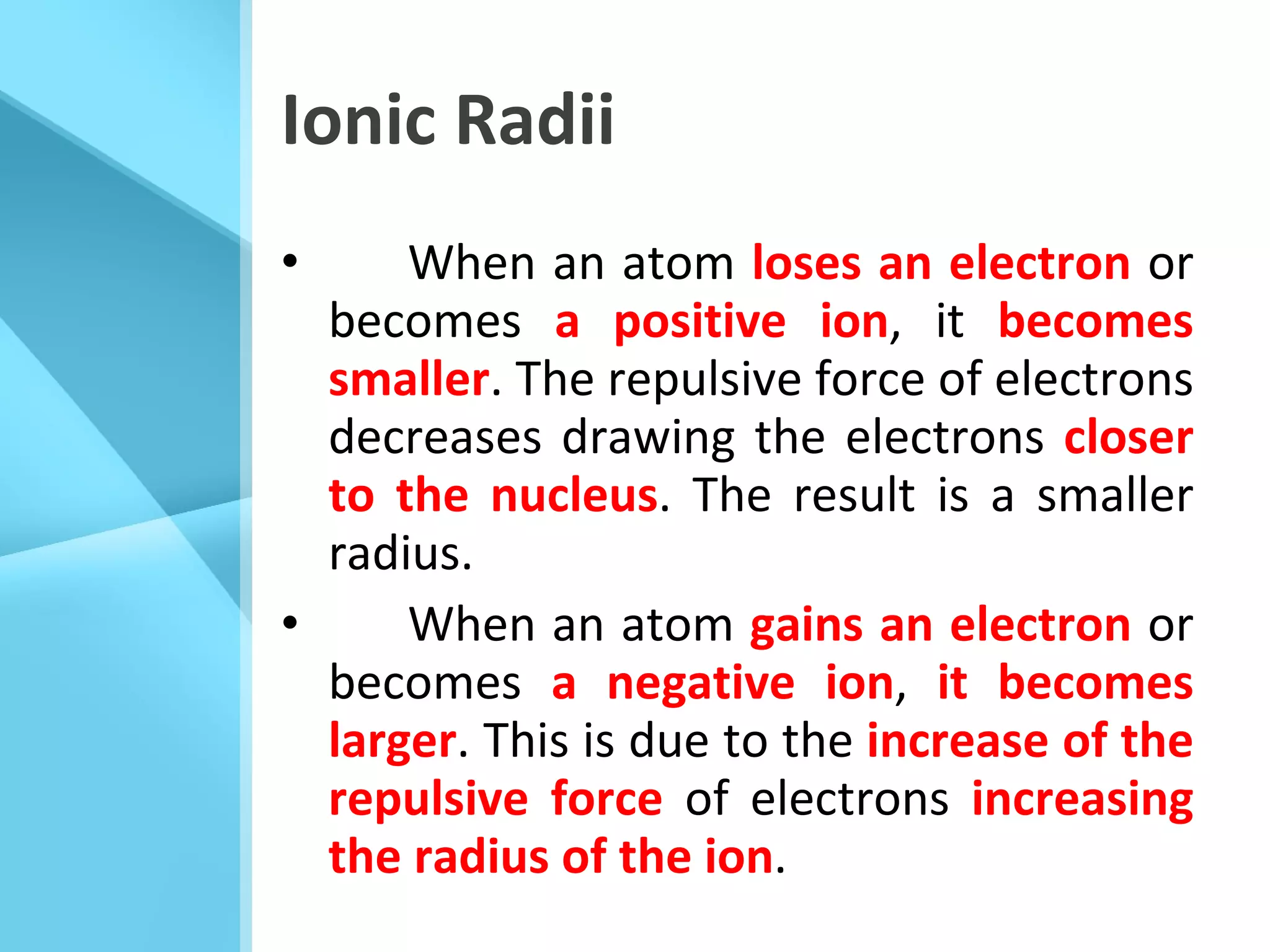 Trends in the periodic table | PPT
