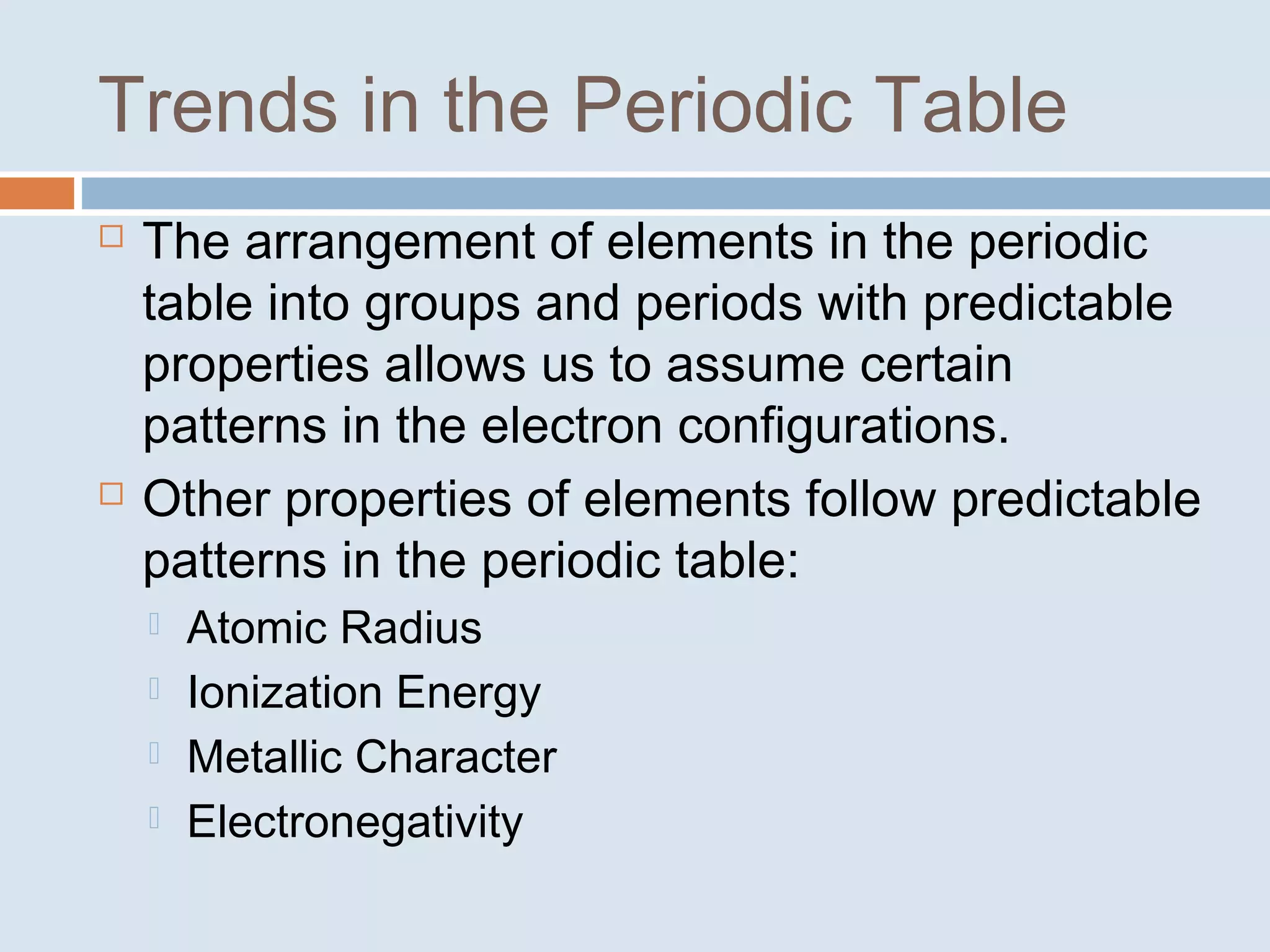 Trends in the periodic table | PPT