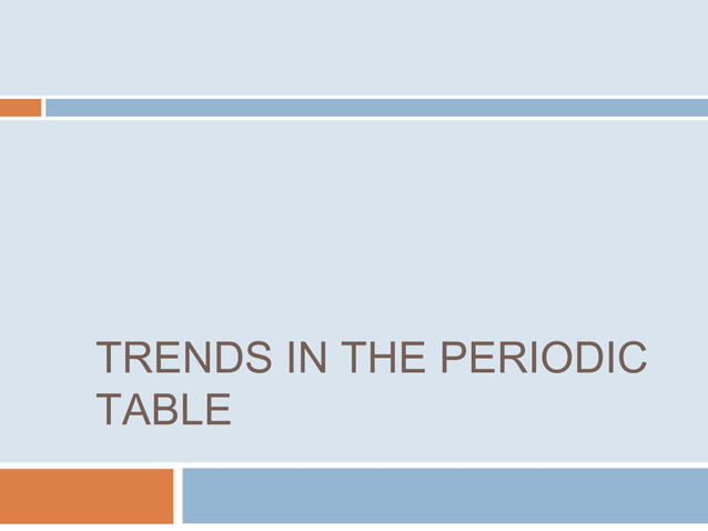 Trends in the periodic table | PPT
