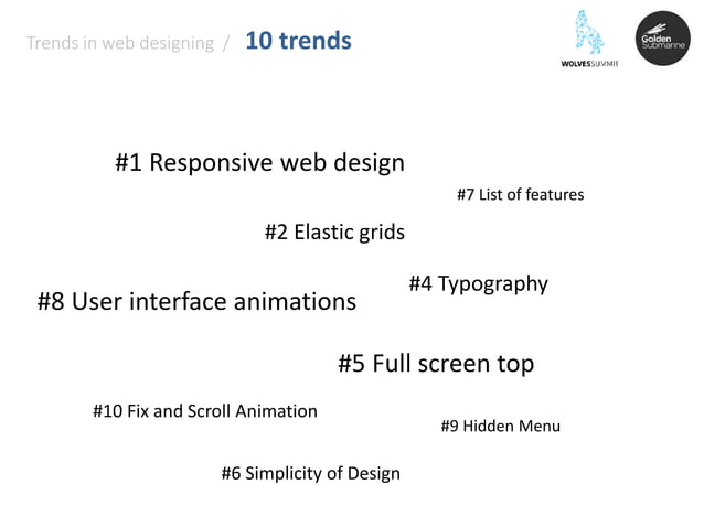 Trends in web designing. Not only about how to create but also how to sell beautiful, modern and ...