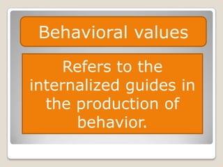 classification of values | PPTX